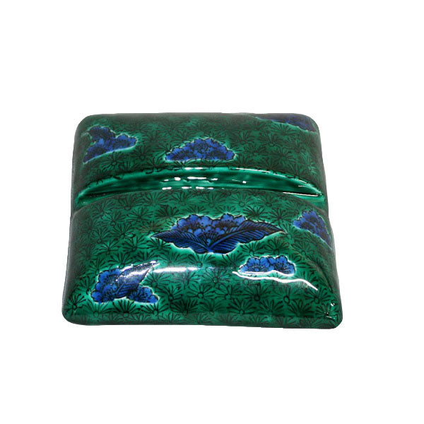 Kutani Yaki Hand-painted Tablet Stand with Chrysanthemum and Cherry Bl ...